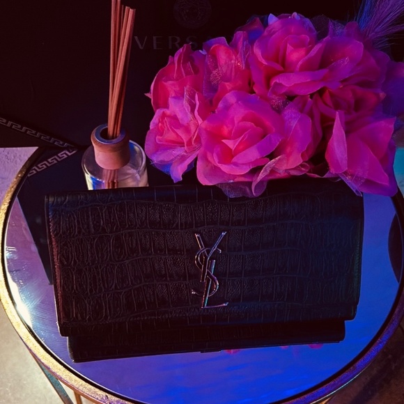 Yves Saint Laurent | Bags | Ysl Classic Monogram Clutch Crocodile ...